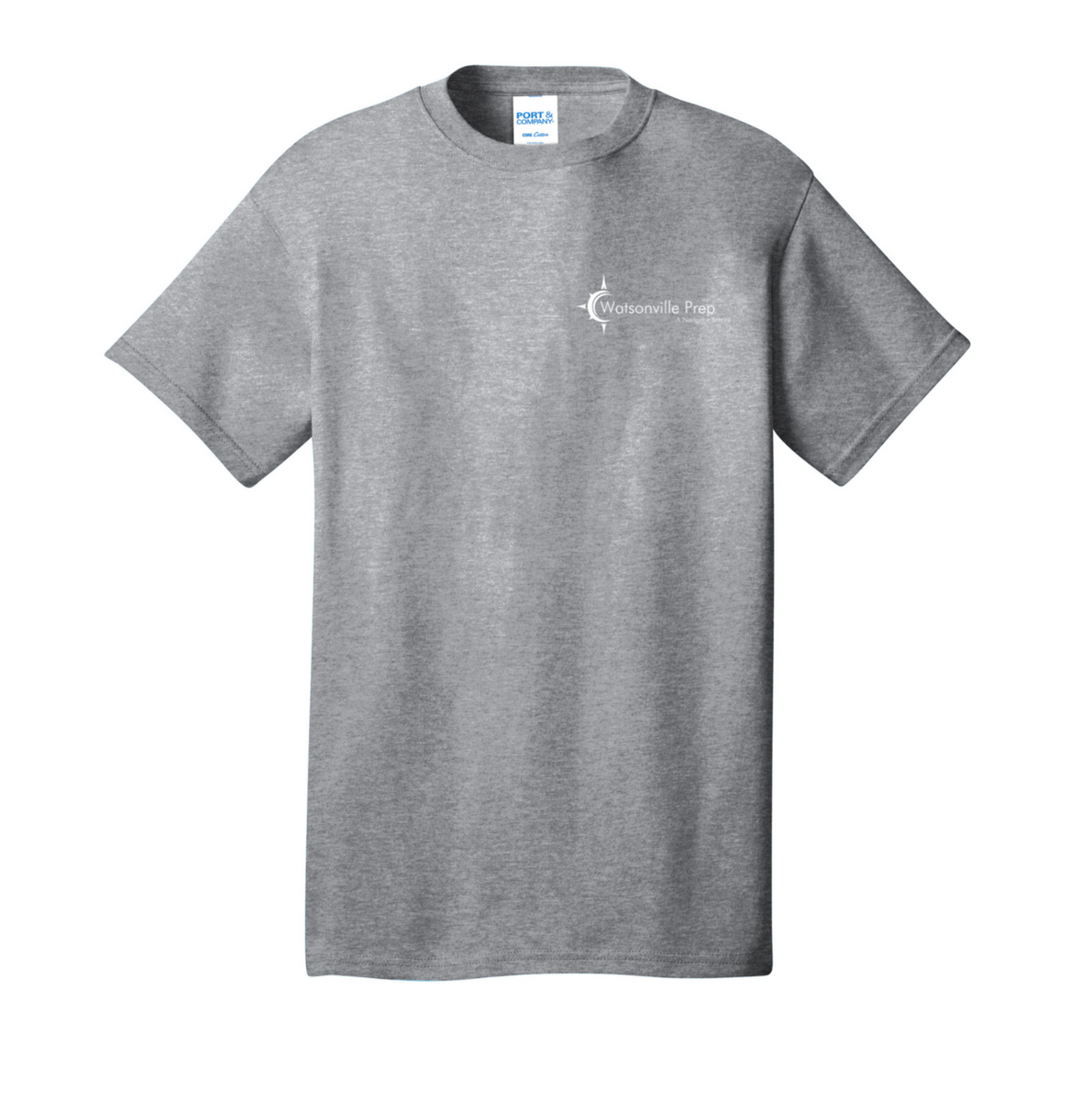 Watsonville Prep Middle School Grey Cotton T-Shirt with Left Chest Log ...